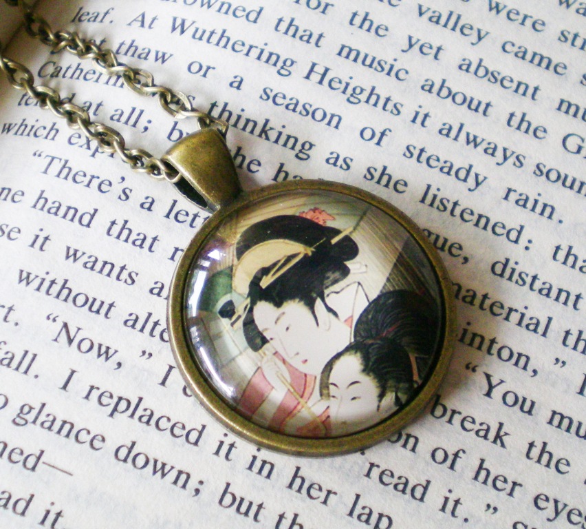 Japanese Ukiyoe Necklace, Japanese Girls, Japanese Style Pendant ...
