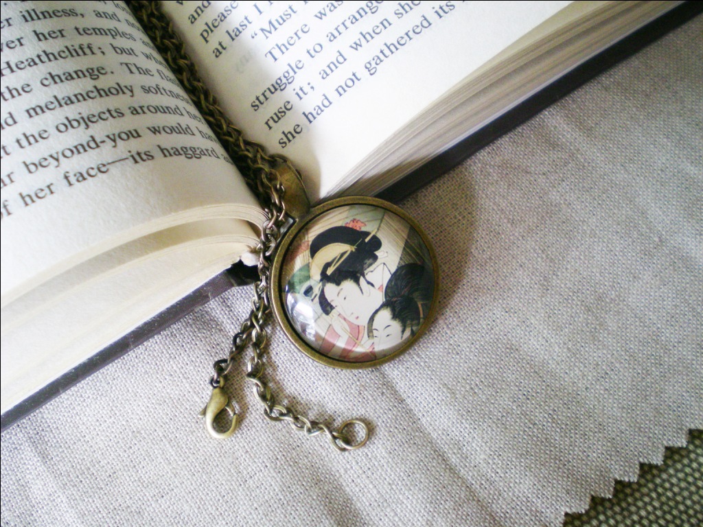 Japanese Ukiyoe Necklace, Japanese Girls, Japanese Style Pendant ...